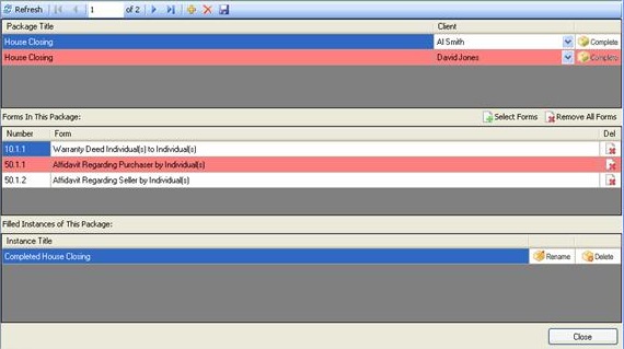 The Form Package Screen